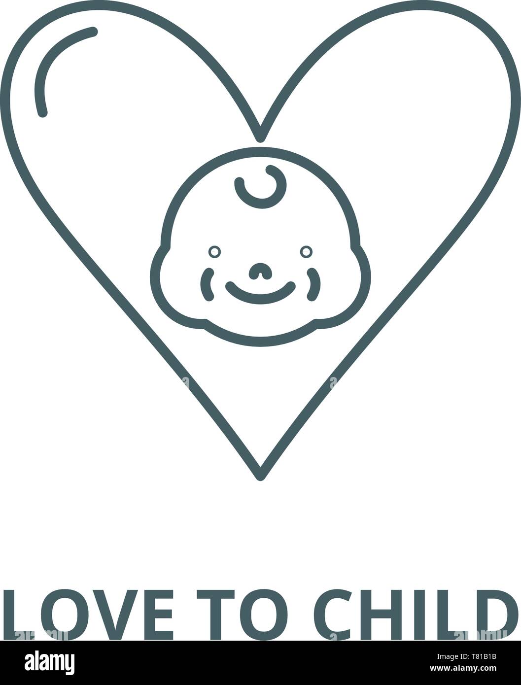 Love to child vector line icon, linear concept, outline sign, symbol ...