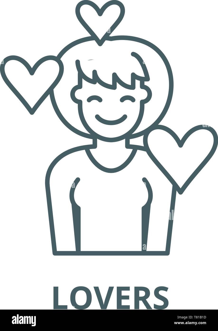 Lovers vector line icon, linear concept, outline sign, symbol Stock ...