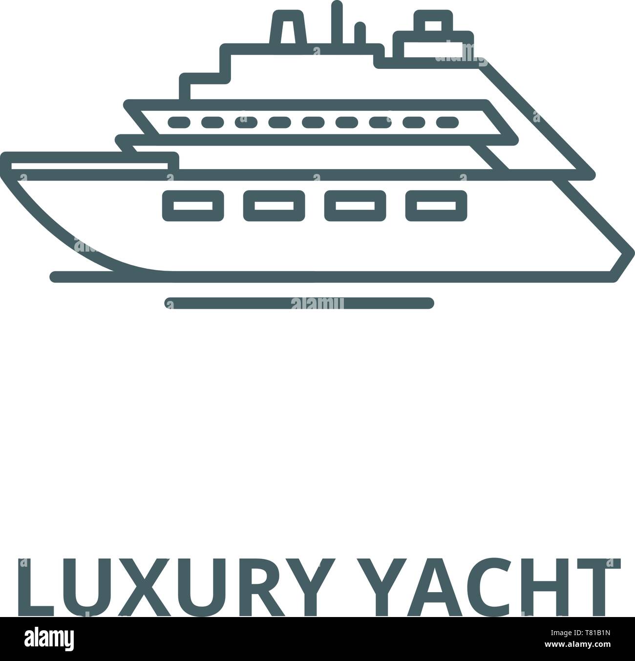 Luxury yacht vector line icon, linear concept, outline sign, symbol ...