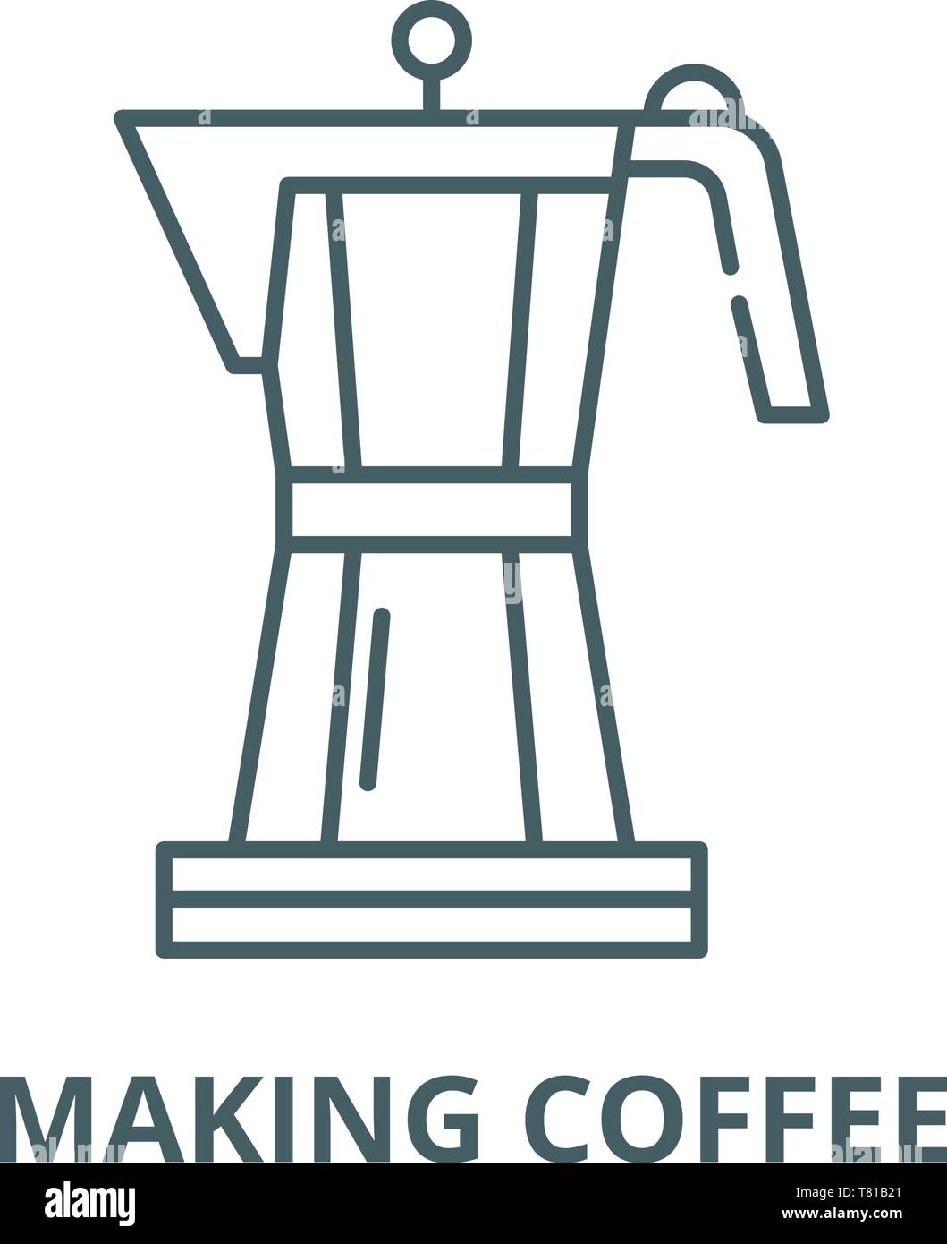 Making coffee vector line icon, linear concept, outline sign, symbol ...