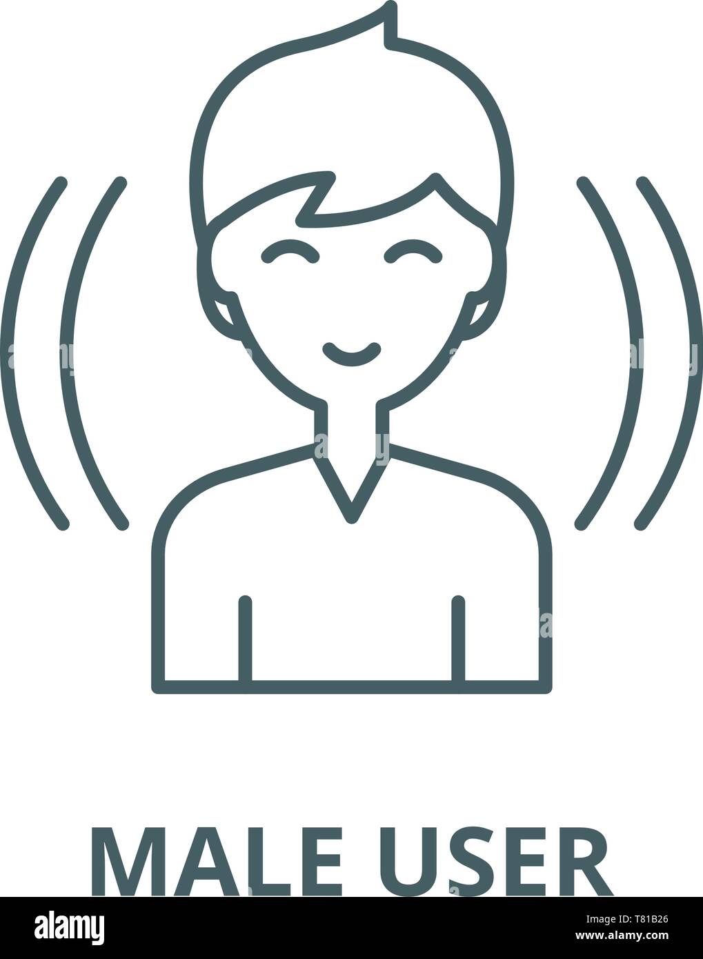 Male user vector line icon, linear concept, outline sign, symbol Stock ...