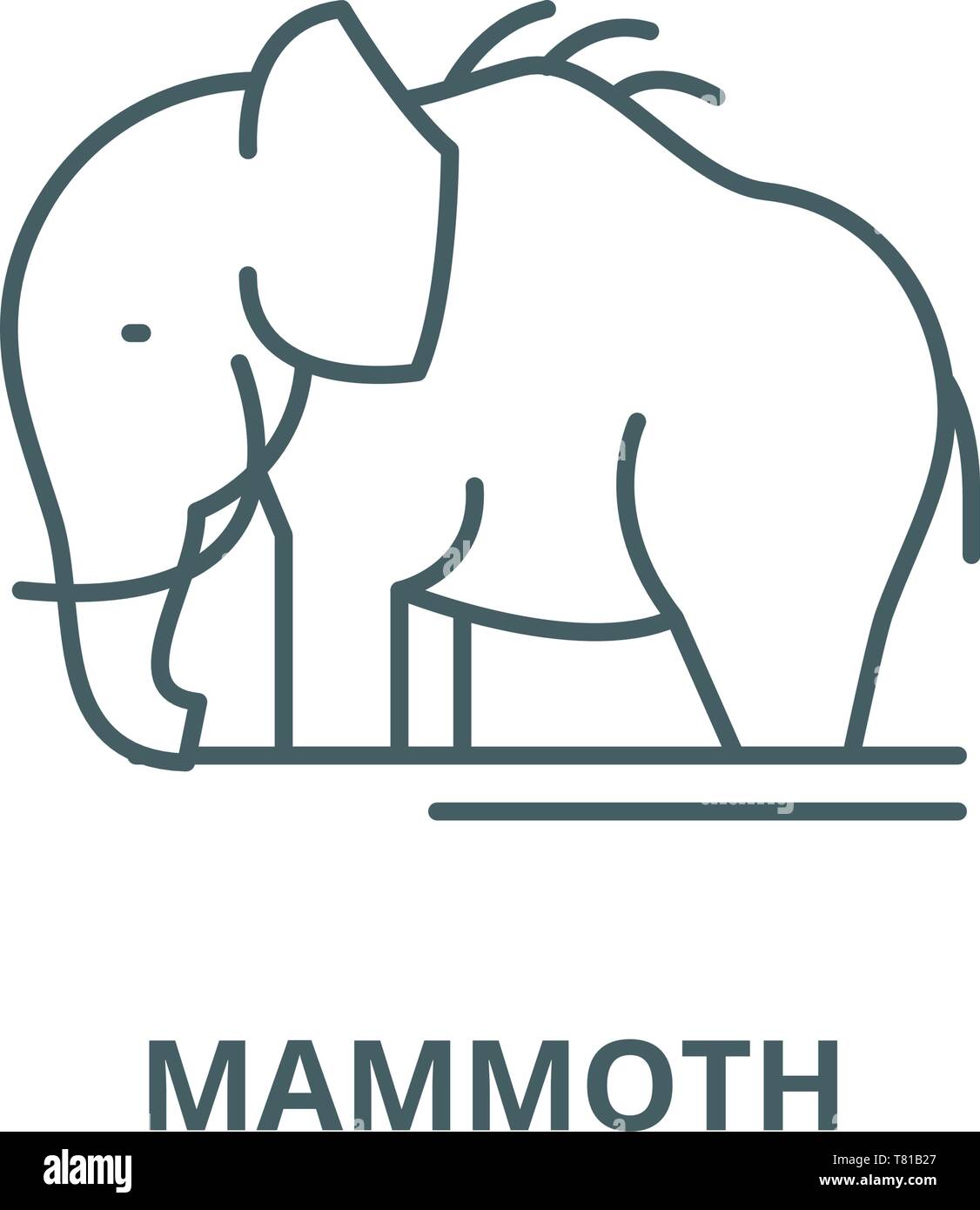 Mammoth vector line icon, linear concept, outline sign, symbol Stock ...