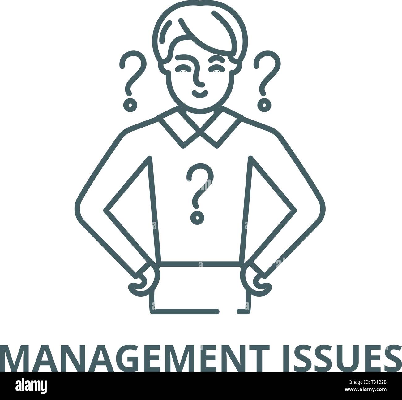 Management issues vector line icon, linear concept, outline sign ...