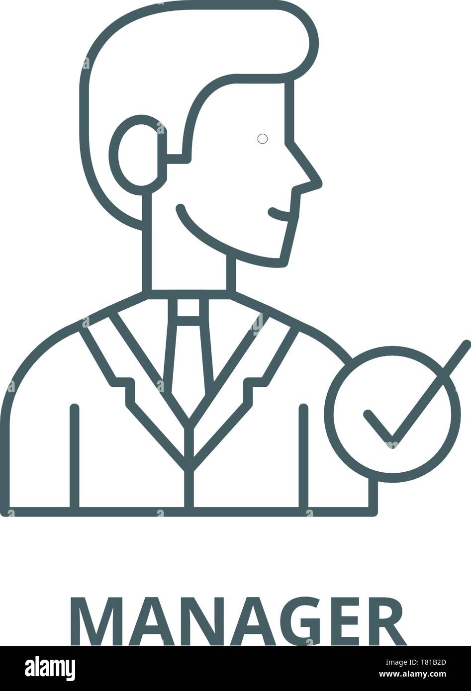 Manager vector line icon, linear concept, outline sign, symbol Stock ...