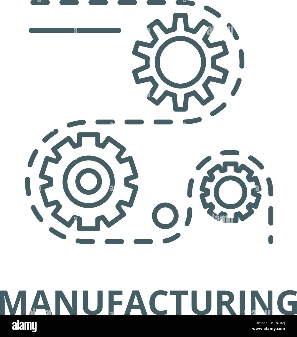 Manufacturing processes vector line icon, linear concept, outline sign ...