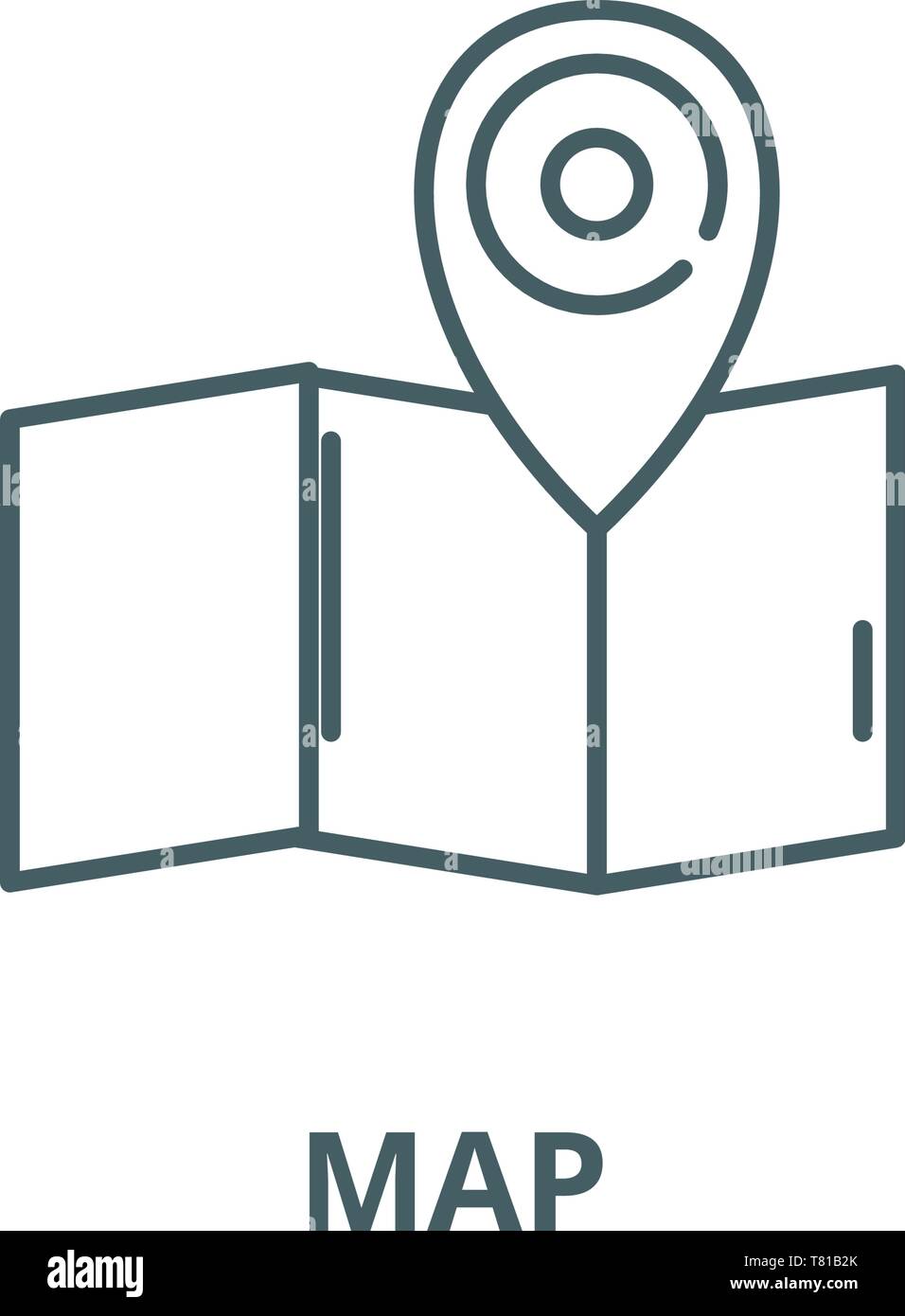 Map vector line icon, linear concept, outline sign, symbol Stock Vector ...