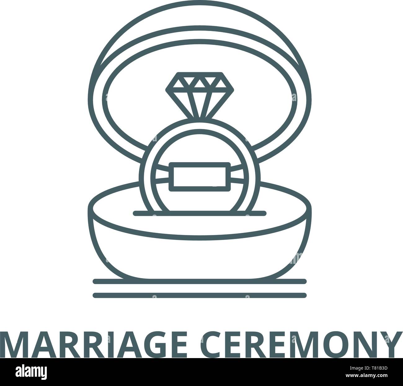 Marriage ceremony vector line icon, linear concept, outline sign ...