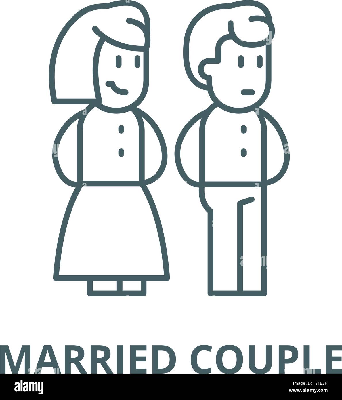 Married couple vector line icon, linear concept, outline sign, symbol ...