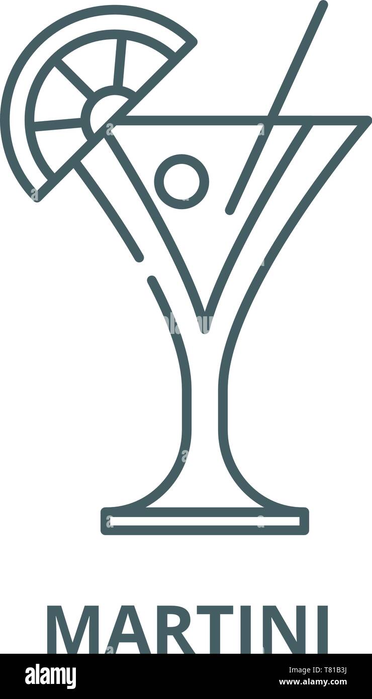 Martini vector line icon, linear concept, outline sign, symbol Stock ...