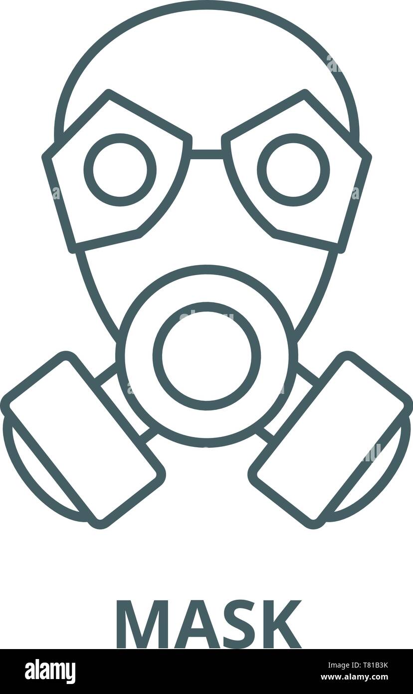 Mask vector line icon, linear concept, outline sign, symbol Stock ...