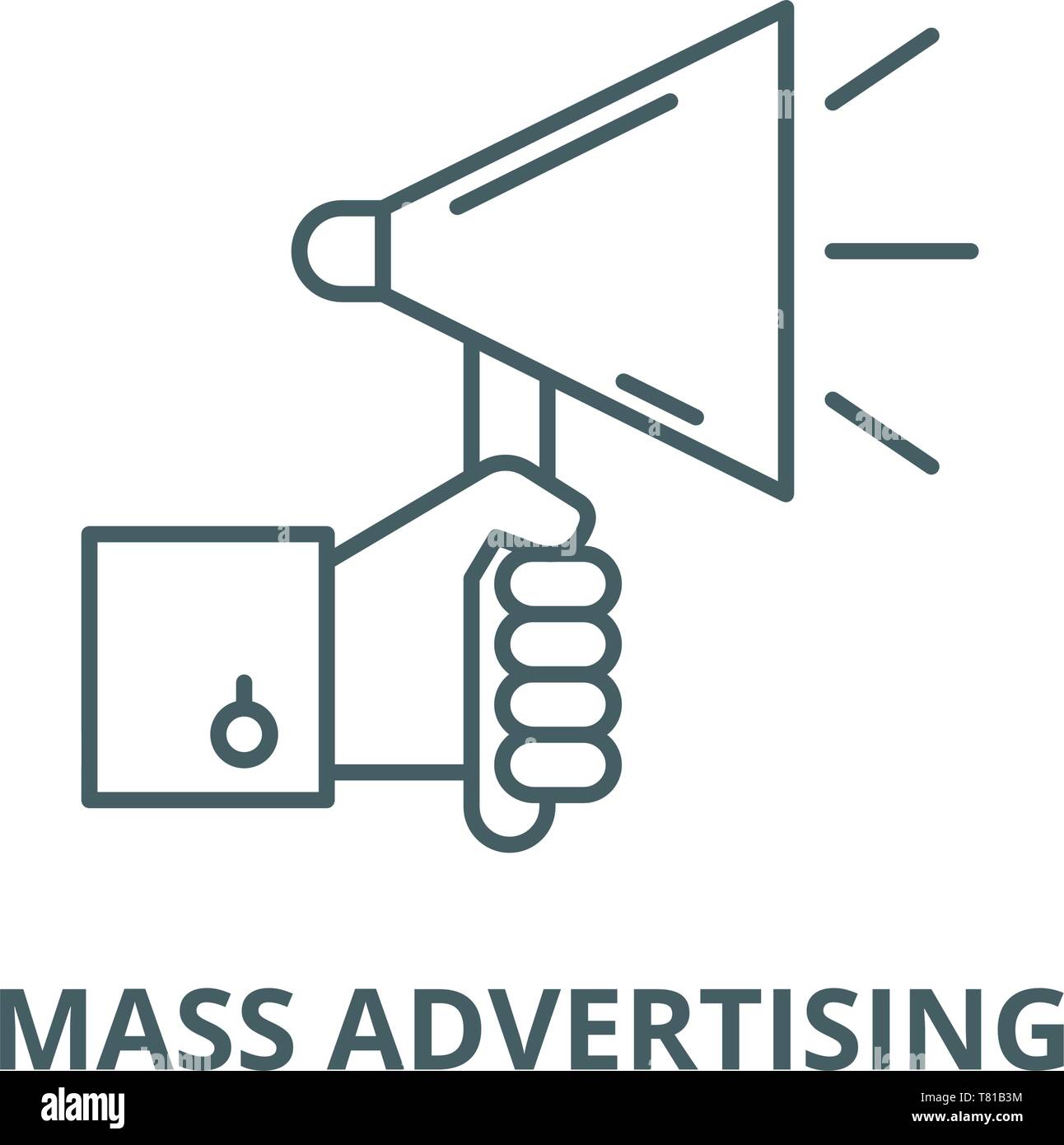 Mass advertising vector line icon, linear concept, outline sign, symbol ...