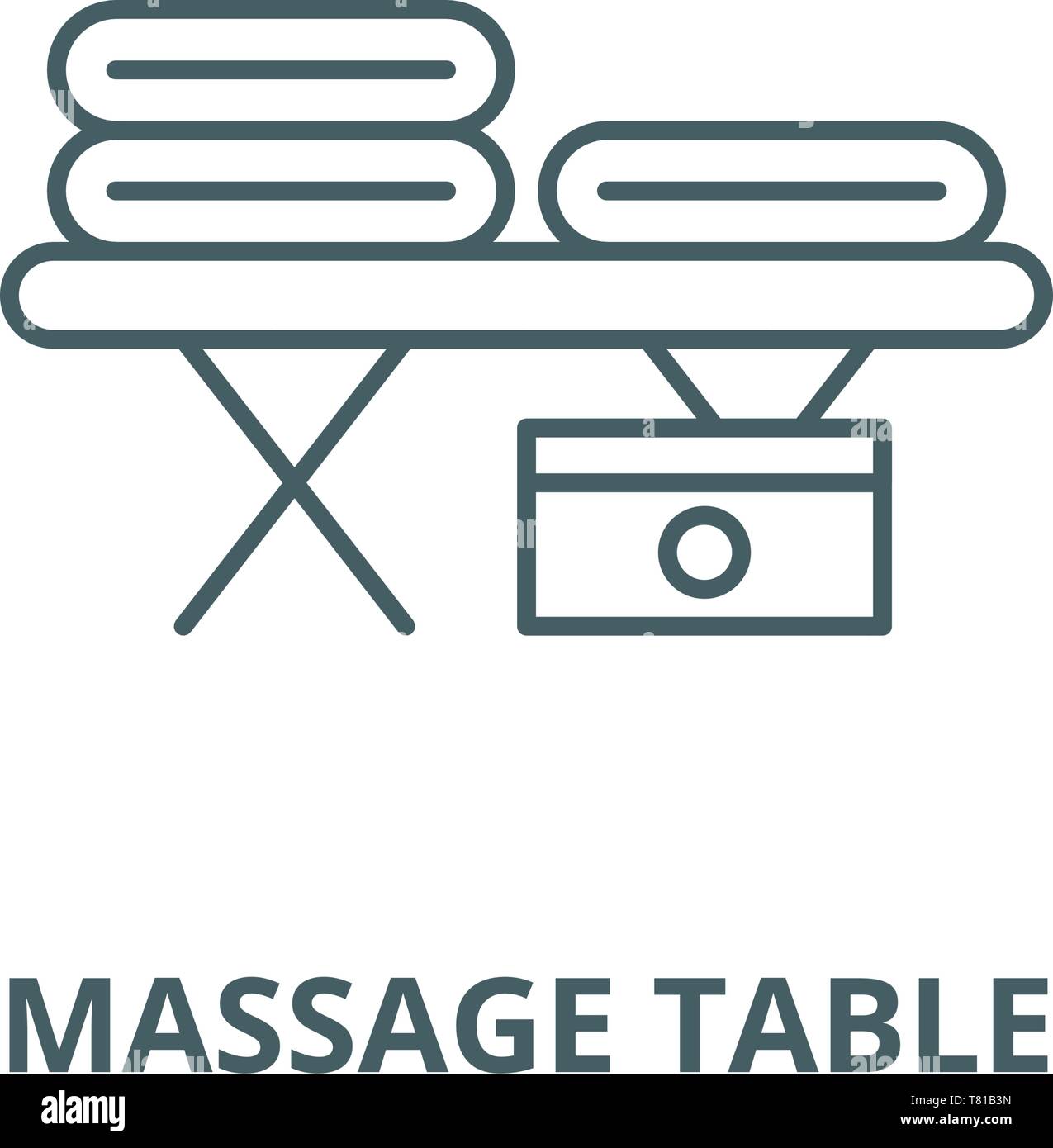 Massage table vector line icon, linear concept, outline sign, symbol ...