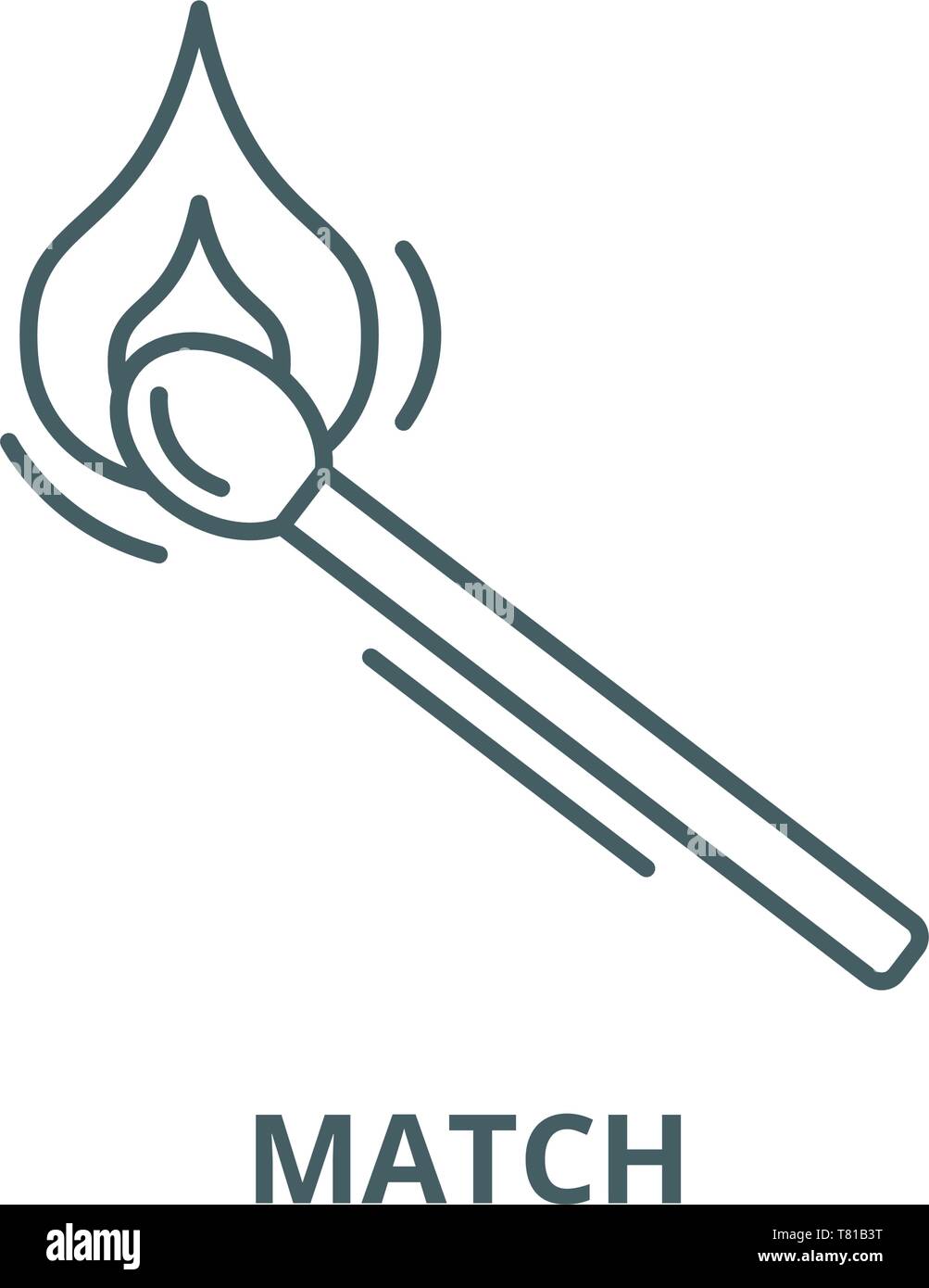 Match vector line icon, linear concept, outline sign, symbol Stock ...