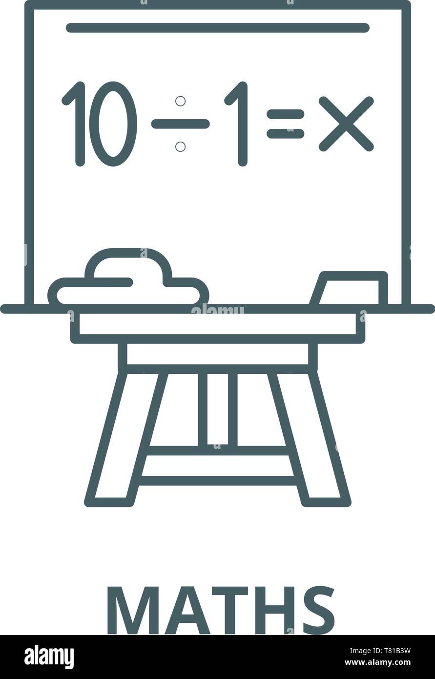 Maths vector line icon, linear concept, outline sign, symbol Stock ...