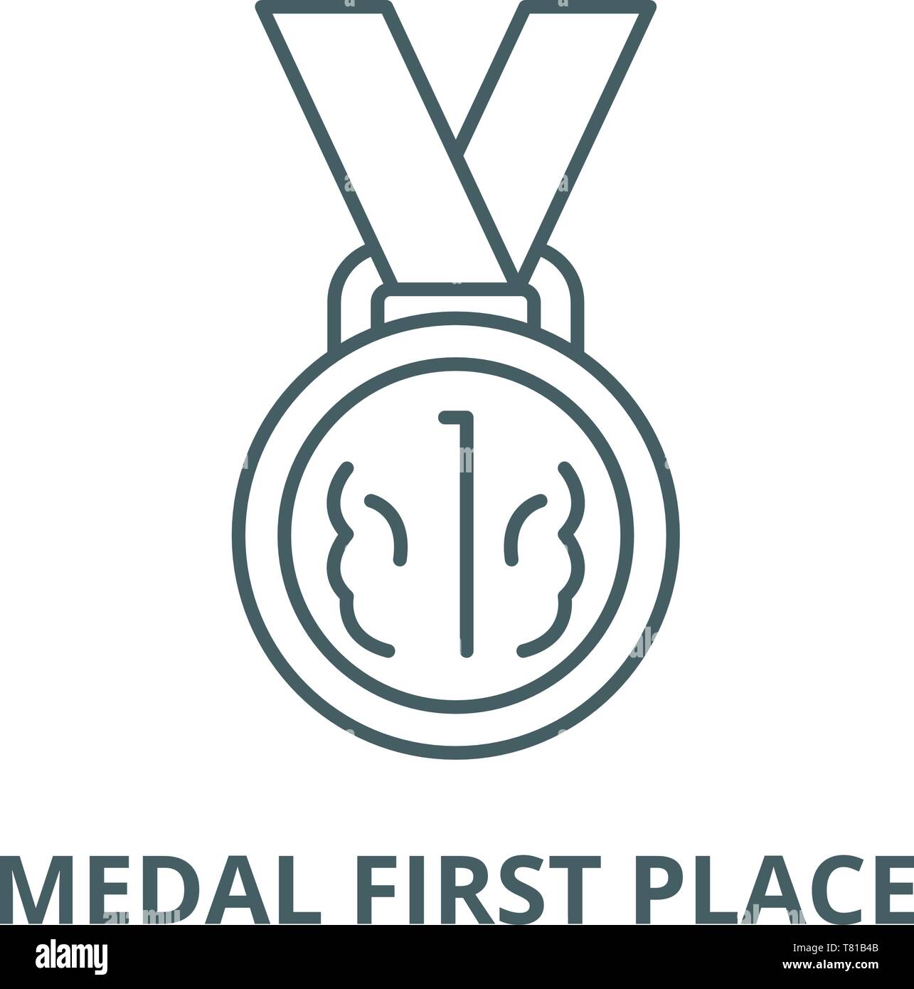 Medal first place vector line icon, linear concept, outline sign ...
