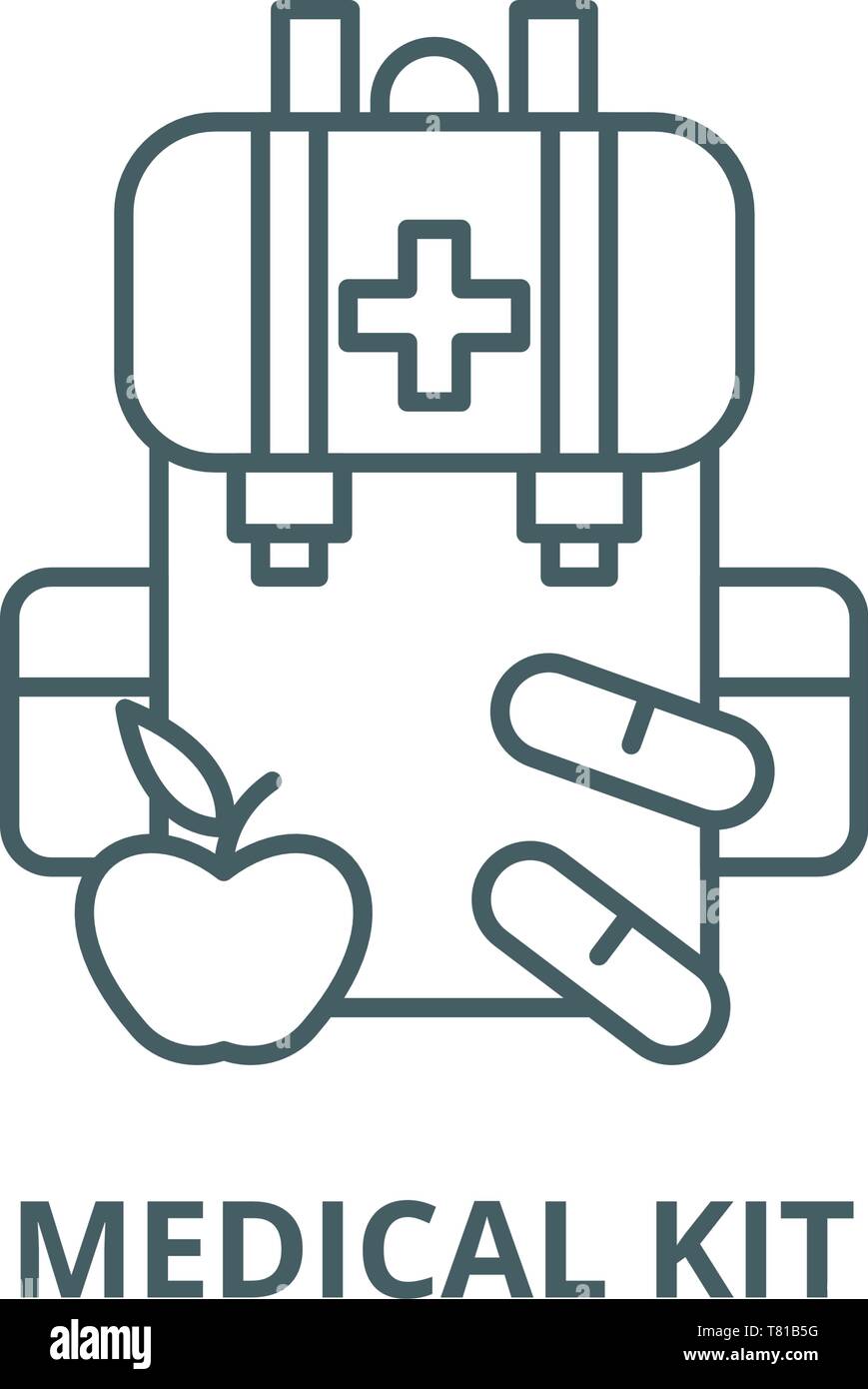Medical kit vector line icon, linear concept, outline sign, symbol ...