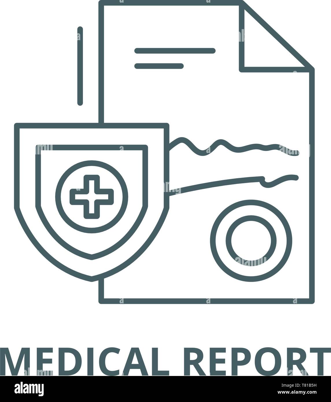 Medical report vector line icon, linear concept, outline sign, symbol ...
