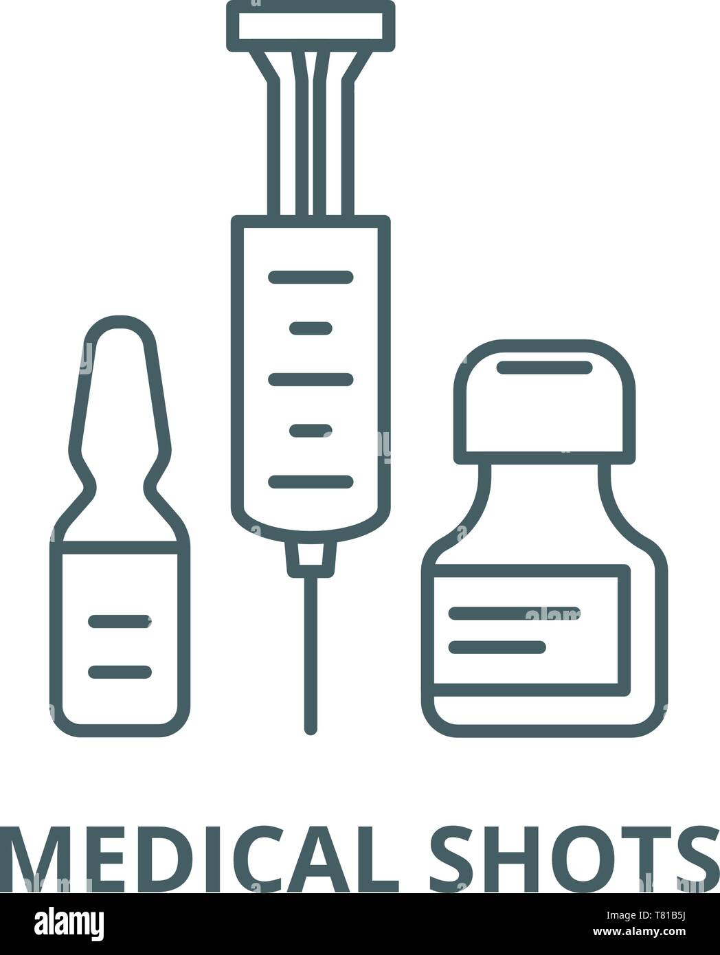 Medical shots vector line icon, linear concept, outline sign, symbol ...