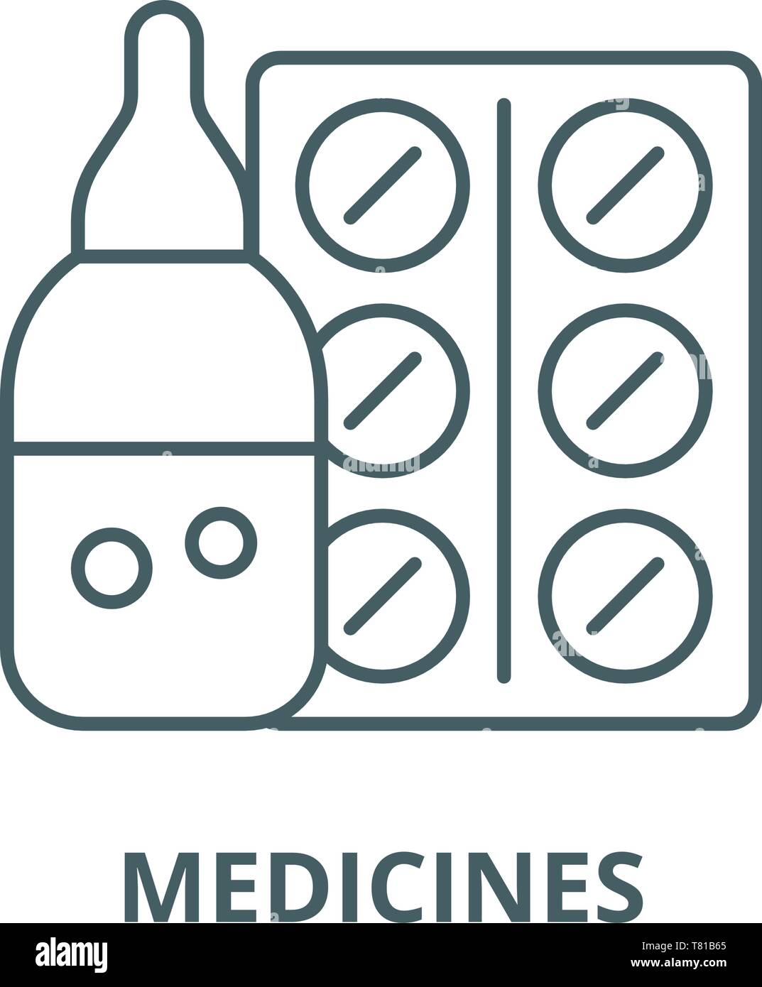 Medicines vector line icon, linear concept, outline sign, symbol Stock ...