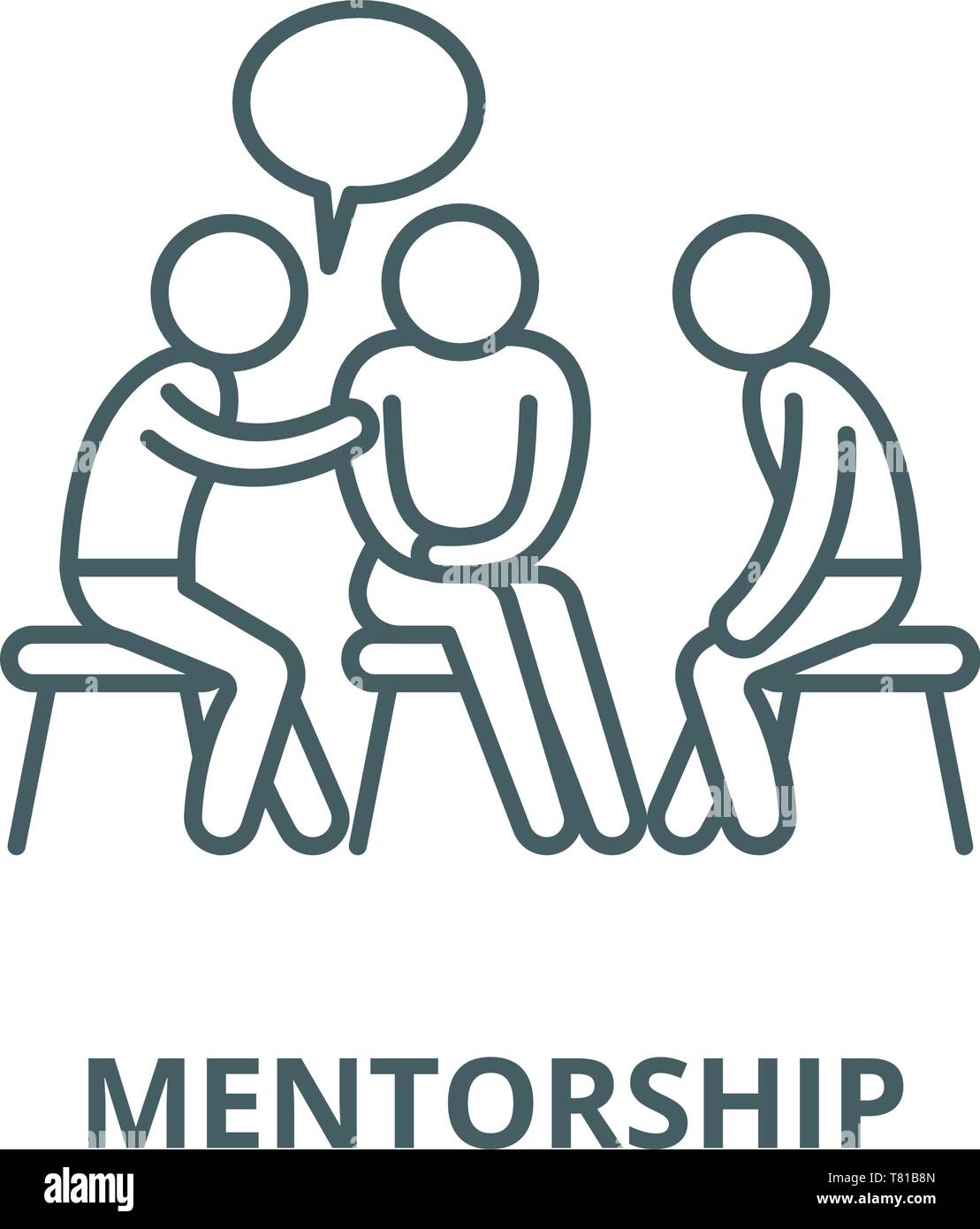 Mentorship vector line icon, linear concept, outline sign, symbol Stock ...