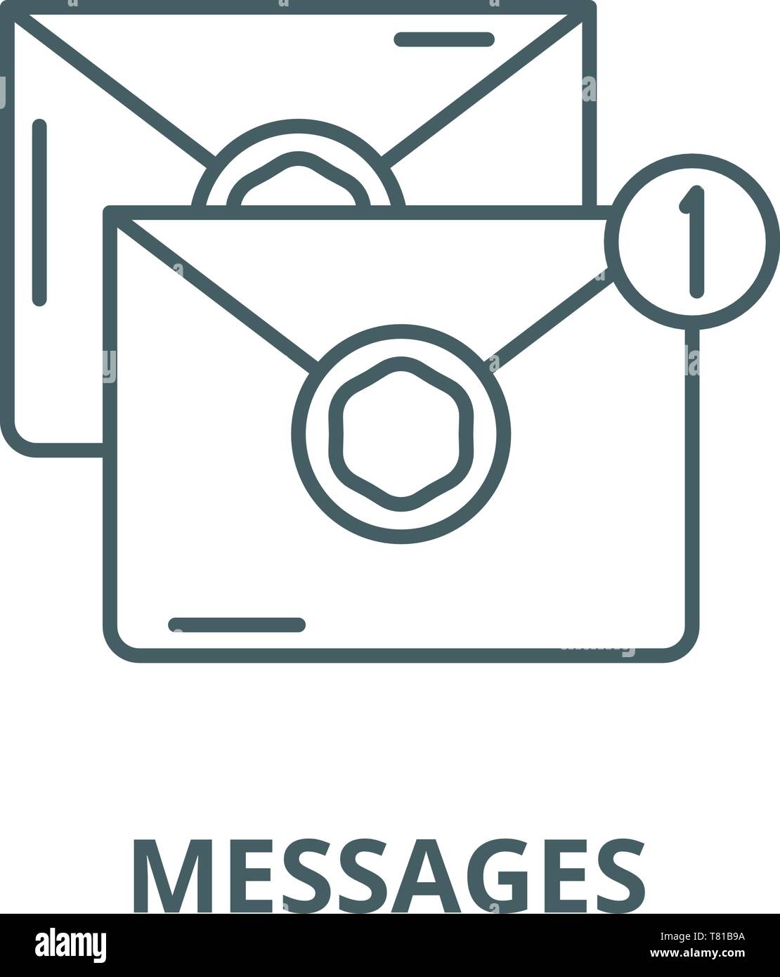 Messages vector line icon, linear concept, outline sign, symbol Stock ...