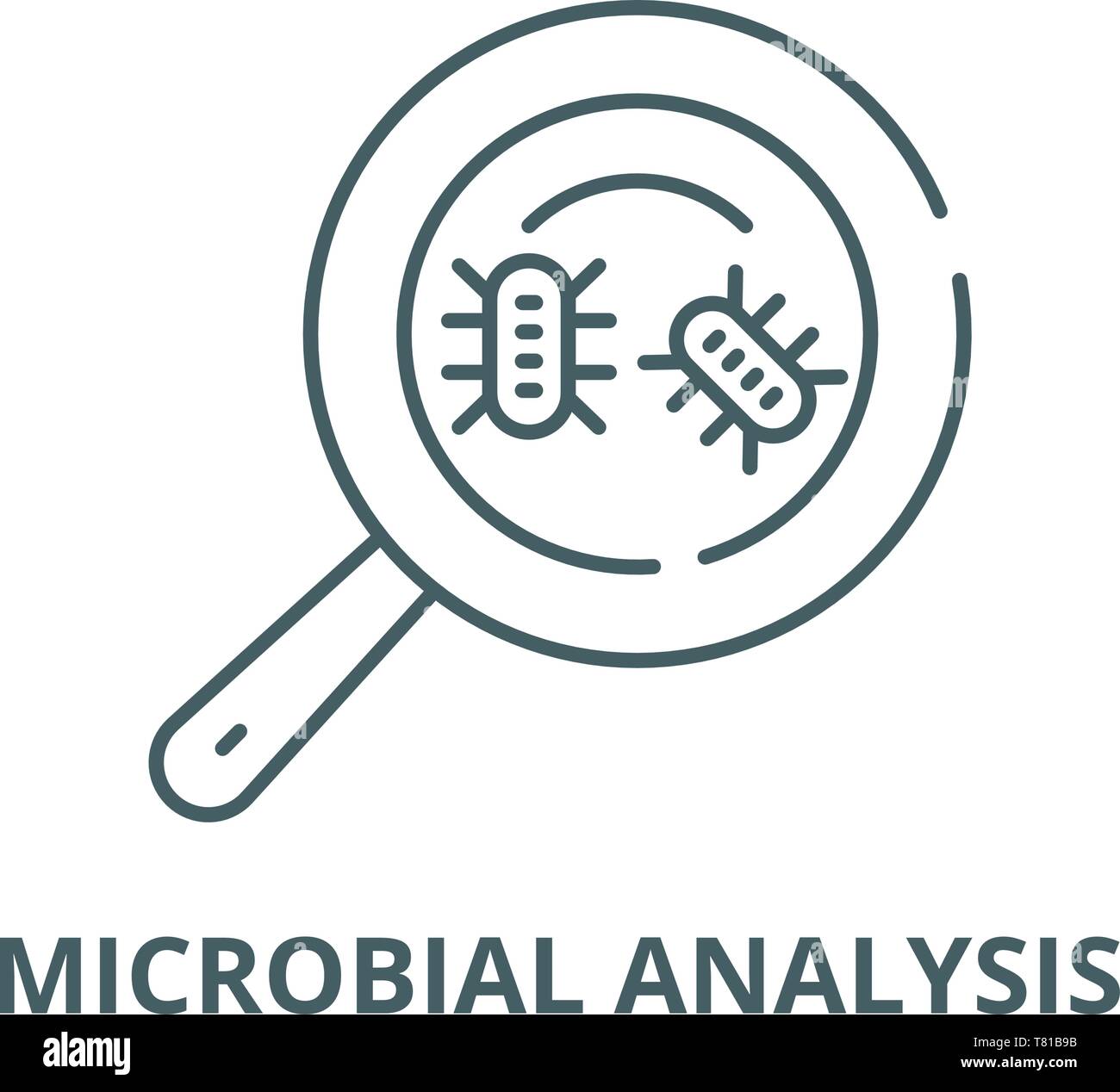 Microbial analysis vector line icon, linear concept, outline sign ...