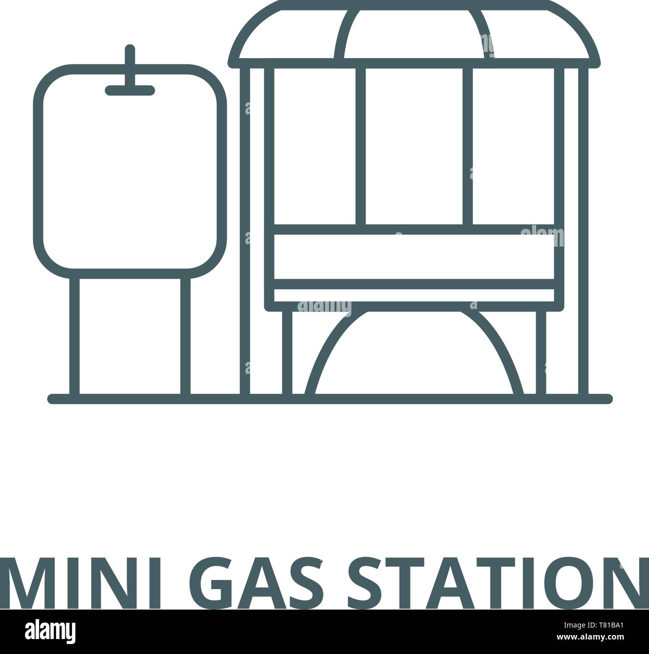 Mini gas station vector line icon, linear concept, outline sign, symbol ...