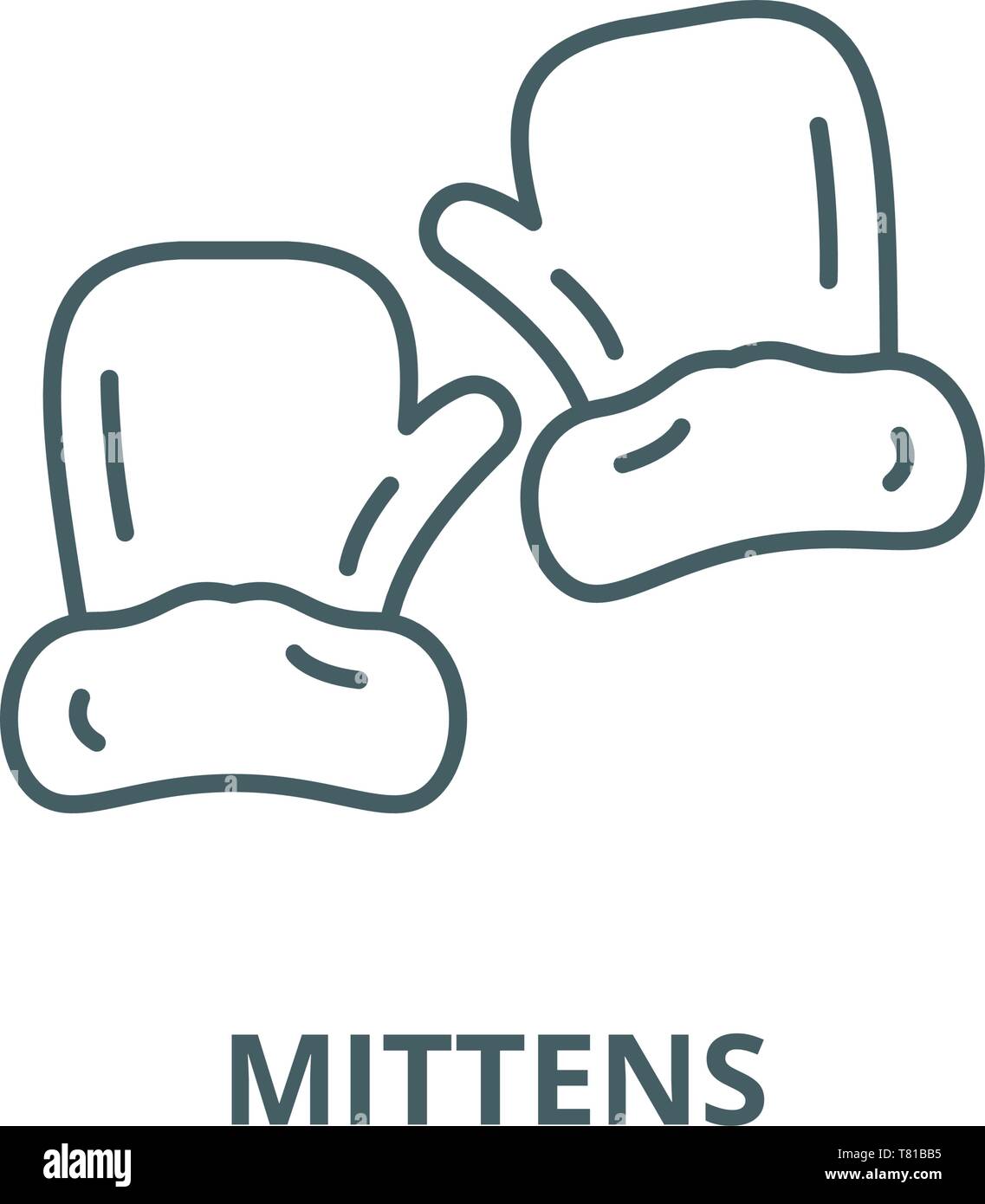 Mittens vector line icon, linear concept, outline sign, symbol Stock ...