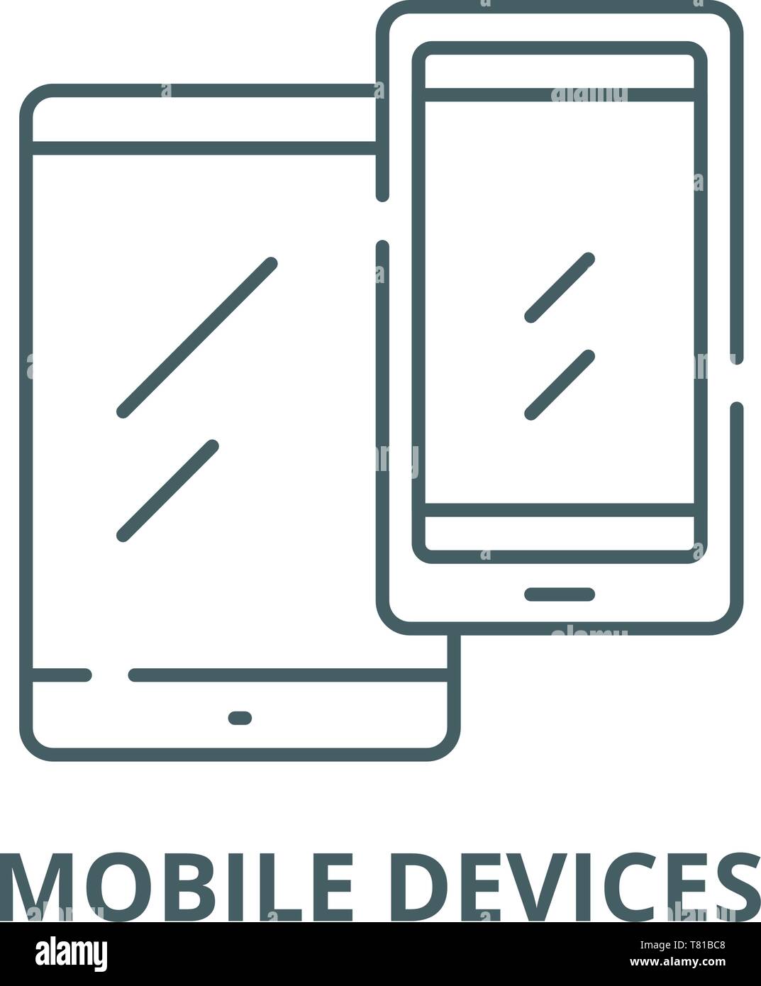 Mobile devices vector line icon, linear concept, outline sign, symbol ...