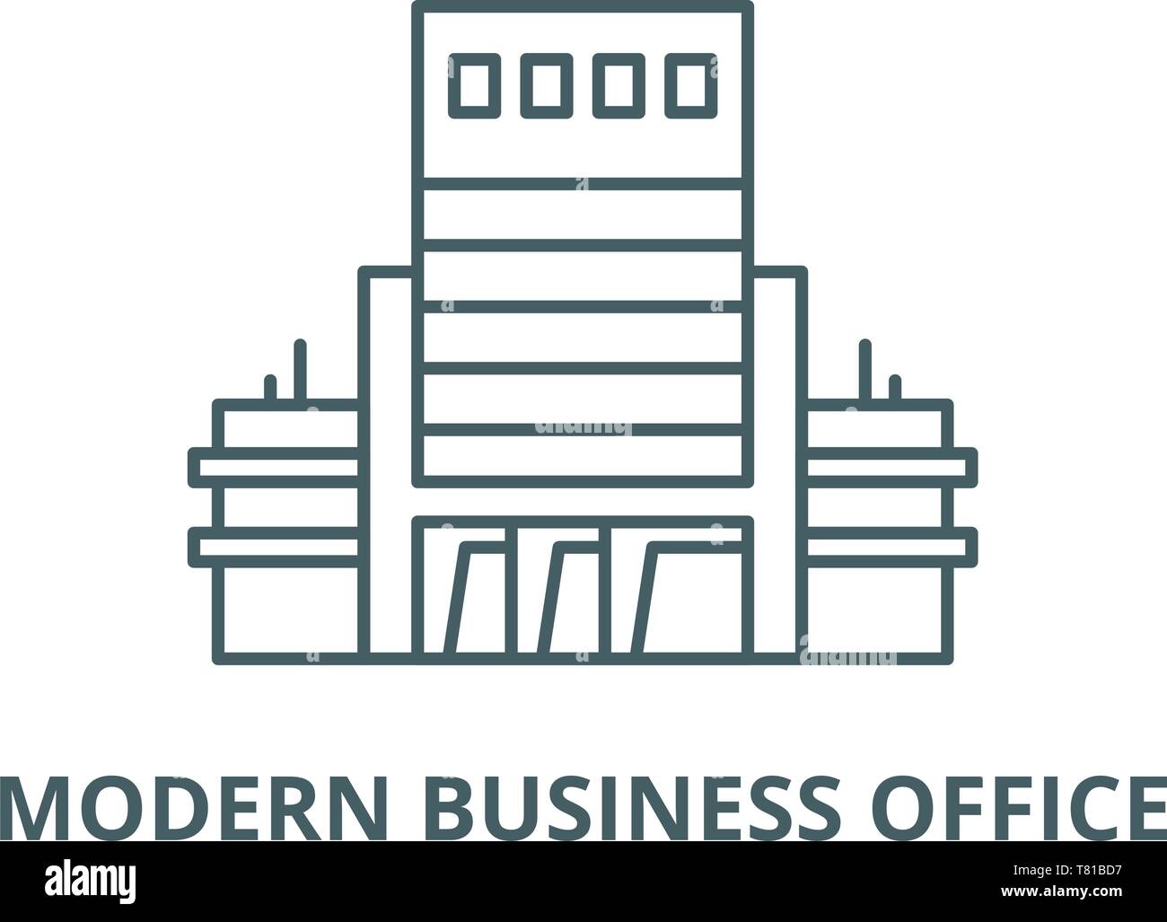 Modern business office vector line icon, linear concept, outline sign ...