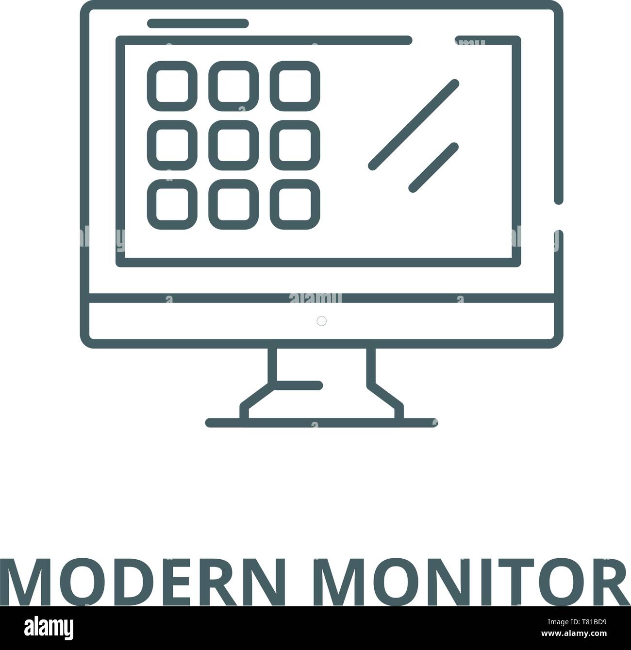 Modern monitor vector line icon, linear concept, outline sign, symbol ...