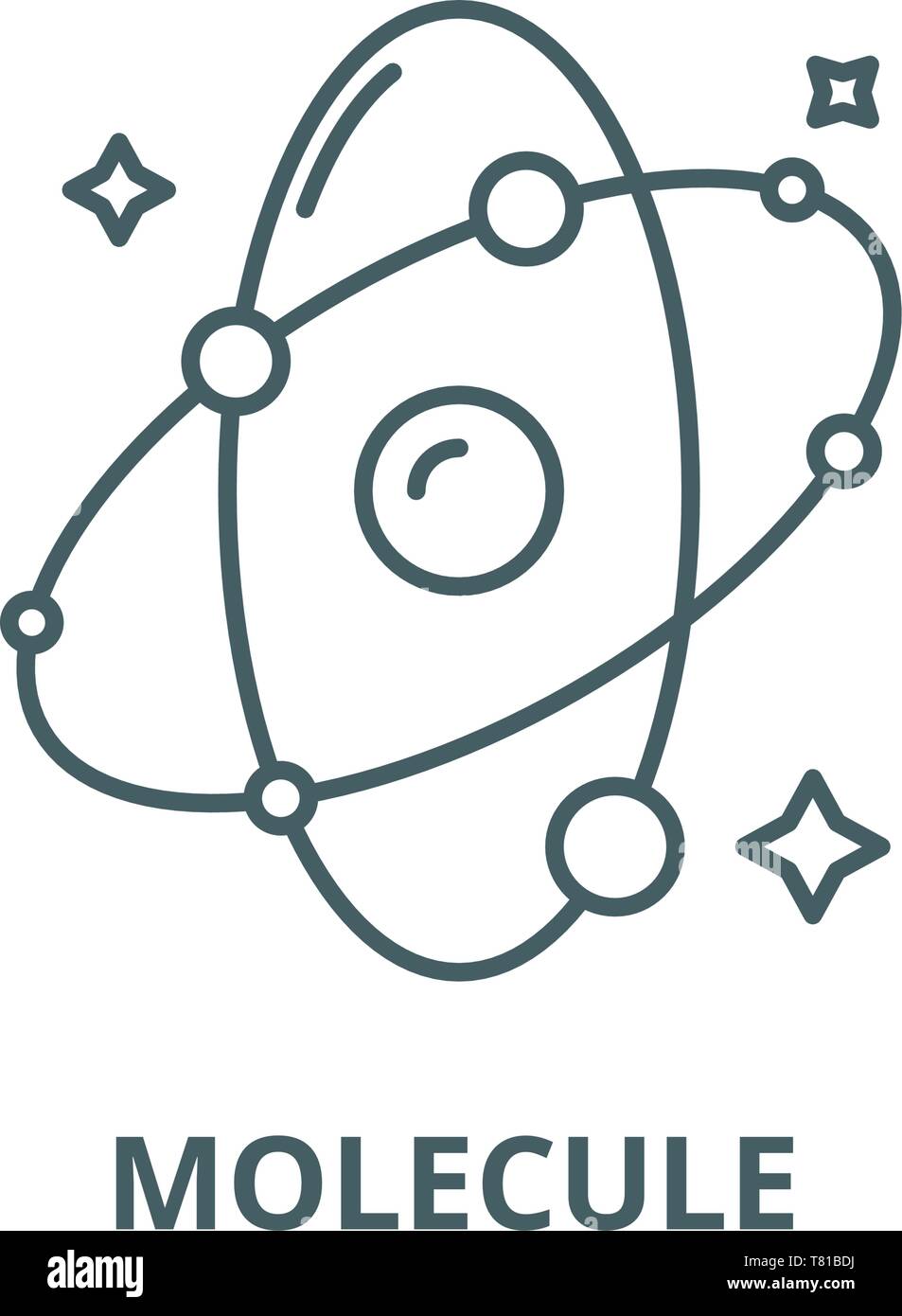 Molecule vector line icon, linear concept, outline sign, symbol Stock ...