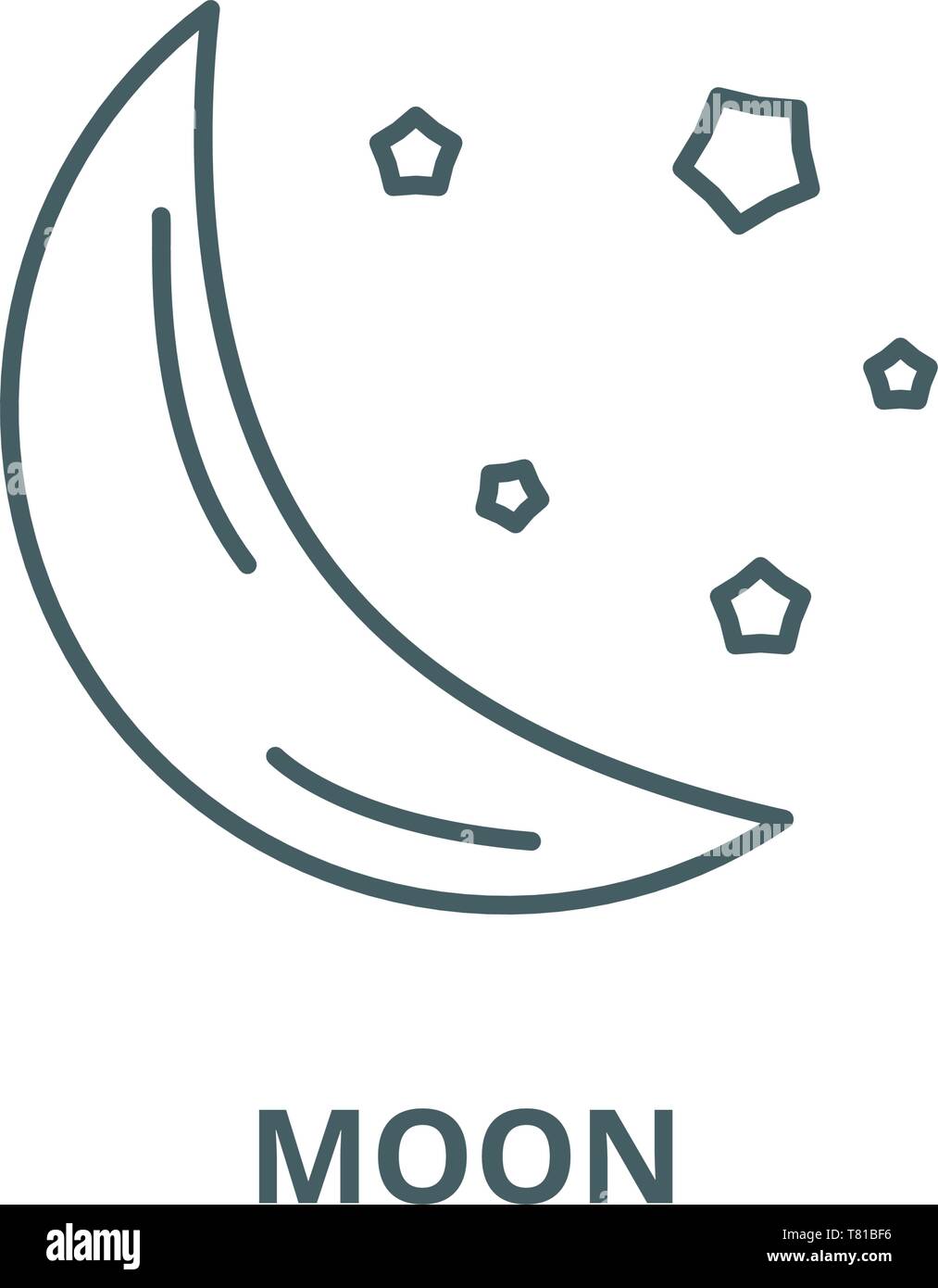 Moon vector line icon, linear concept, outline sign, symbol Stock ...