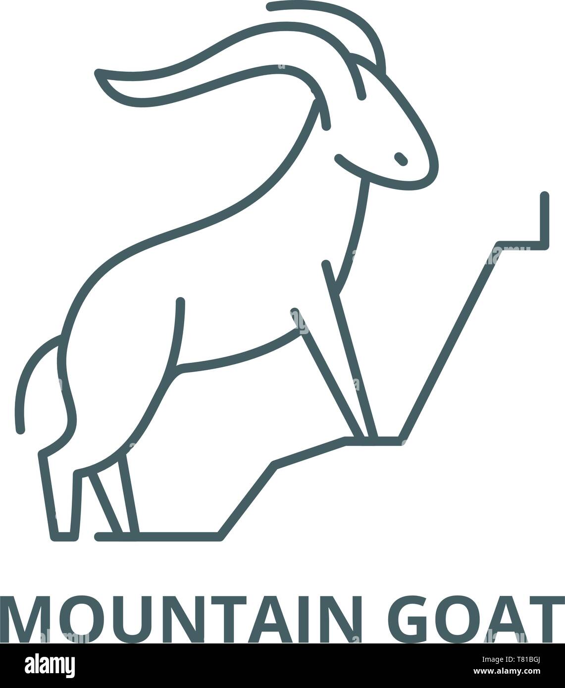 Mountain goat vector line icon, linear concept, outline sign, symbol ...