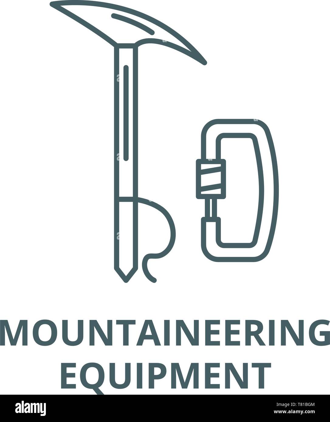 Mountaineering equipment vector line icon, linear concept, outline sign ...