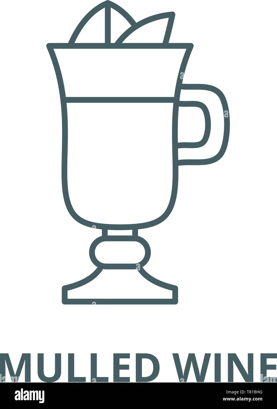 Mulled wine vector line icon, linear concept, outline sign, symbol ...