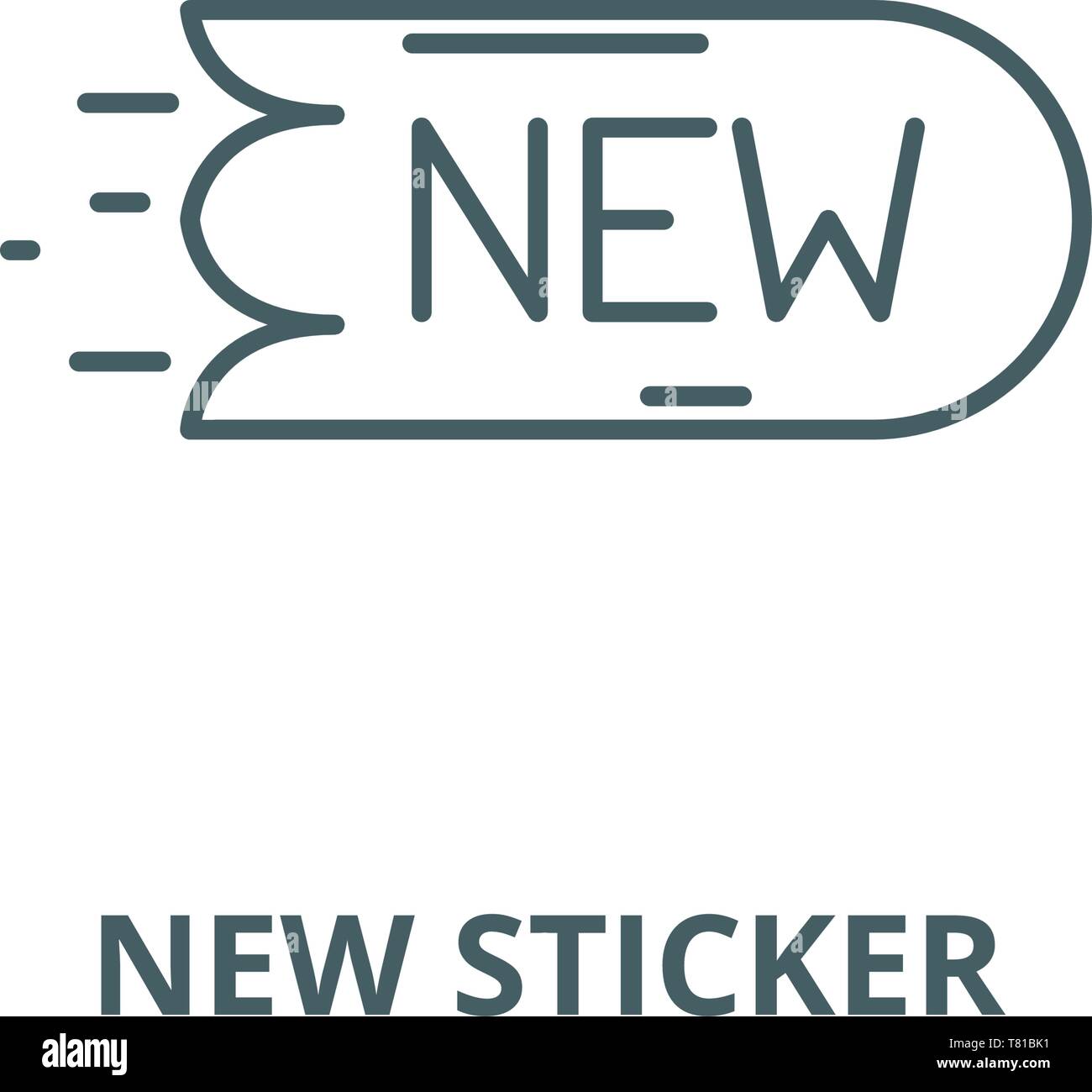 New sticker vector line icon, linear concept, outline sign, symbol ...