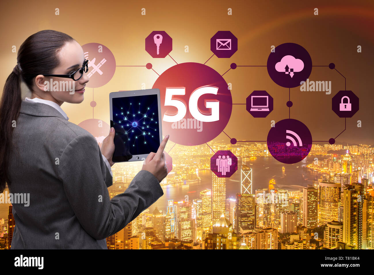 5g concept of internet connection technology Stock Photo - Alamy