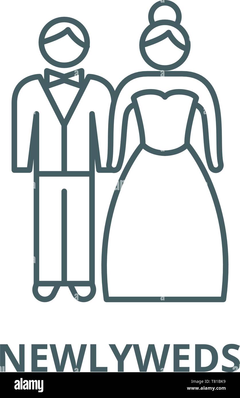Newlyweds vector line icon, linear concept, outline sign, symbol Stock ...