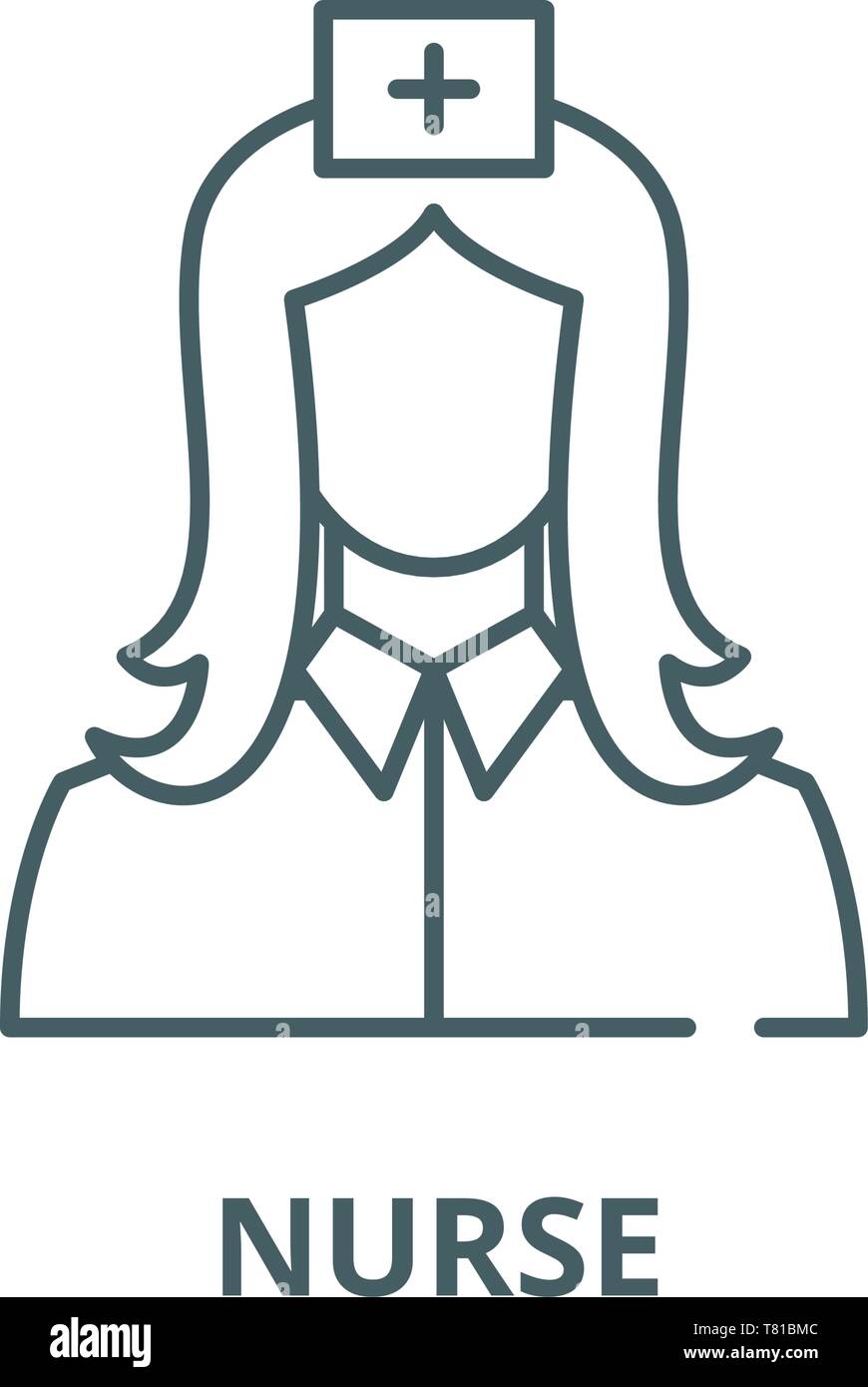 Nurse vector line icon, linear concept, outline sign, symbol Stock ...