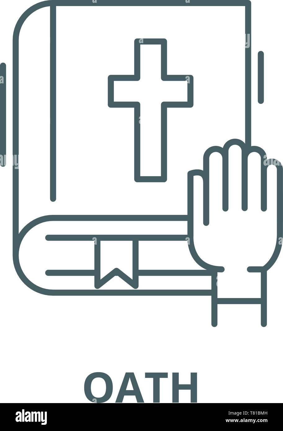 Oath vector line icon, linear concept, outline sign, symbol Stock ...