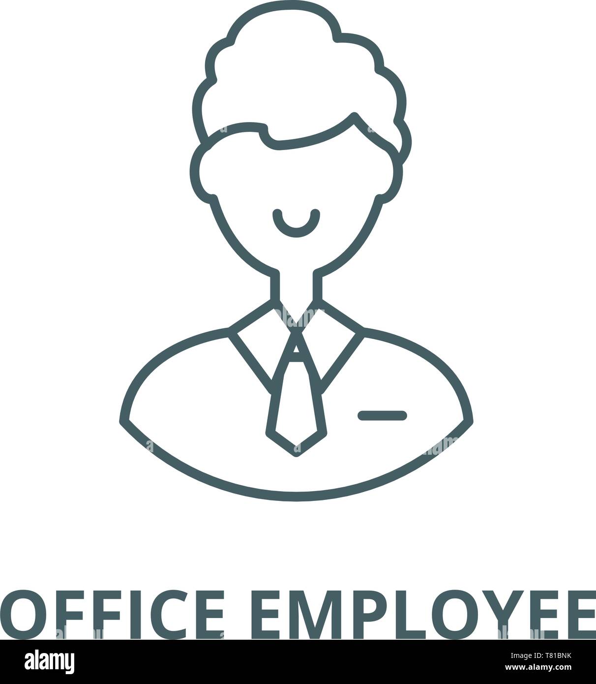 Office employee vector line icon, linear concept, outline sign, symbol ...