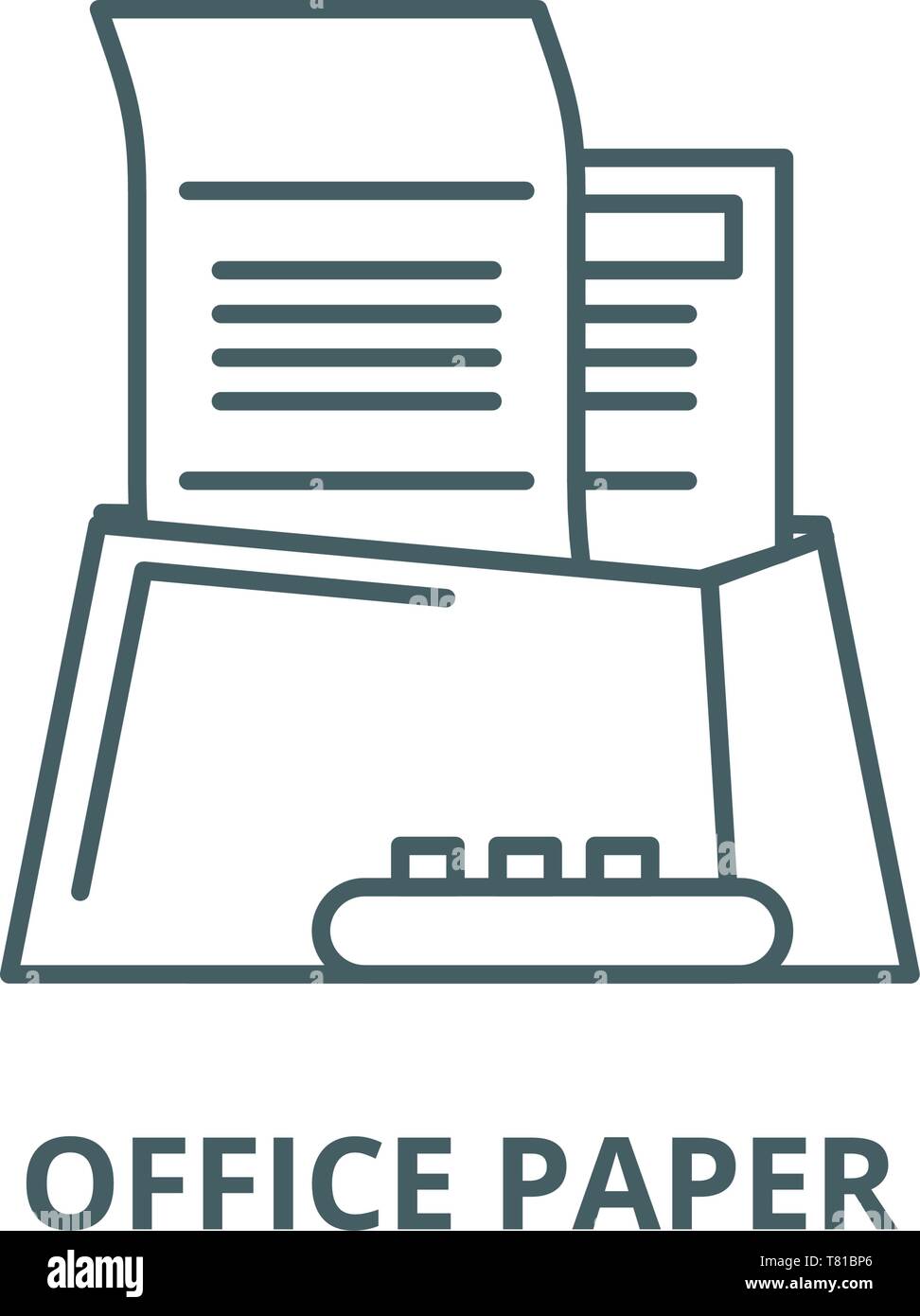 Office paper vector line icon, linear concept, outline sign, symbol ...