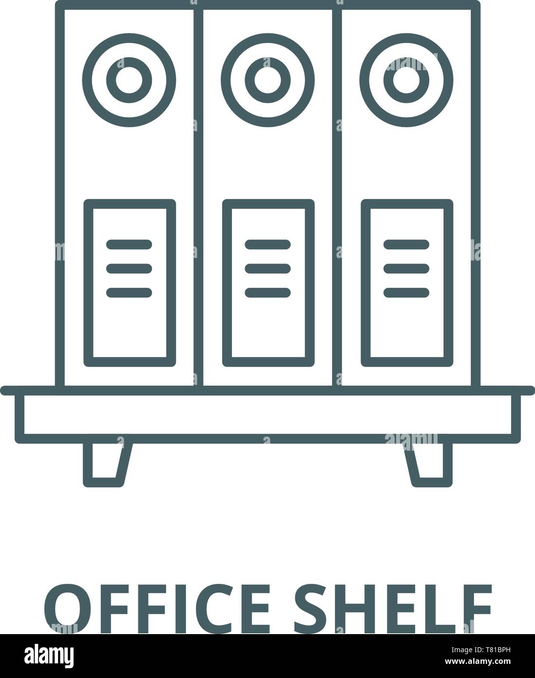 Office shelf vector line icon, linear concept, outline sign, symbol ...