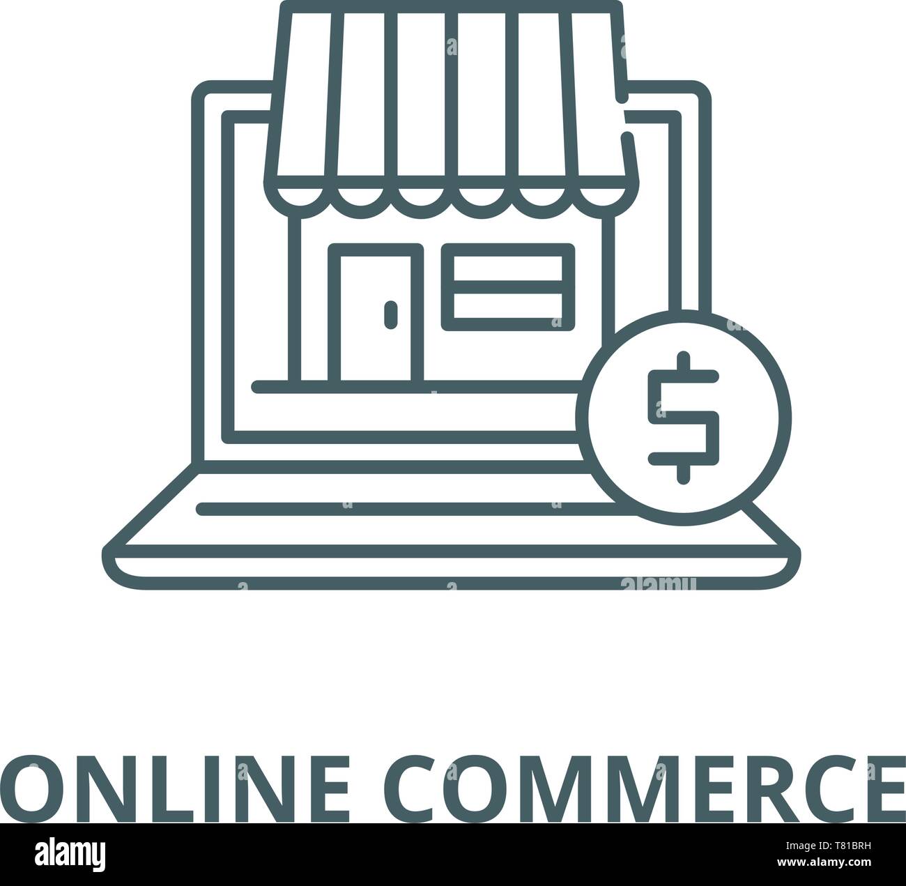 Online commerce vector line icon, linear concept, outline sign, symbol ...