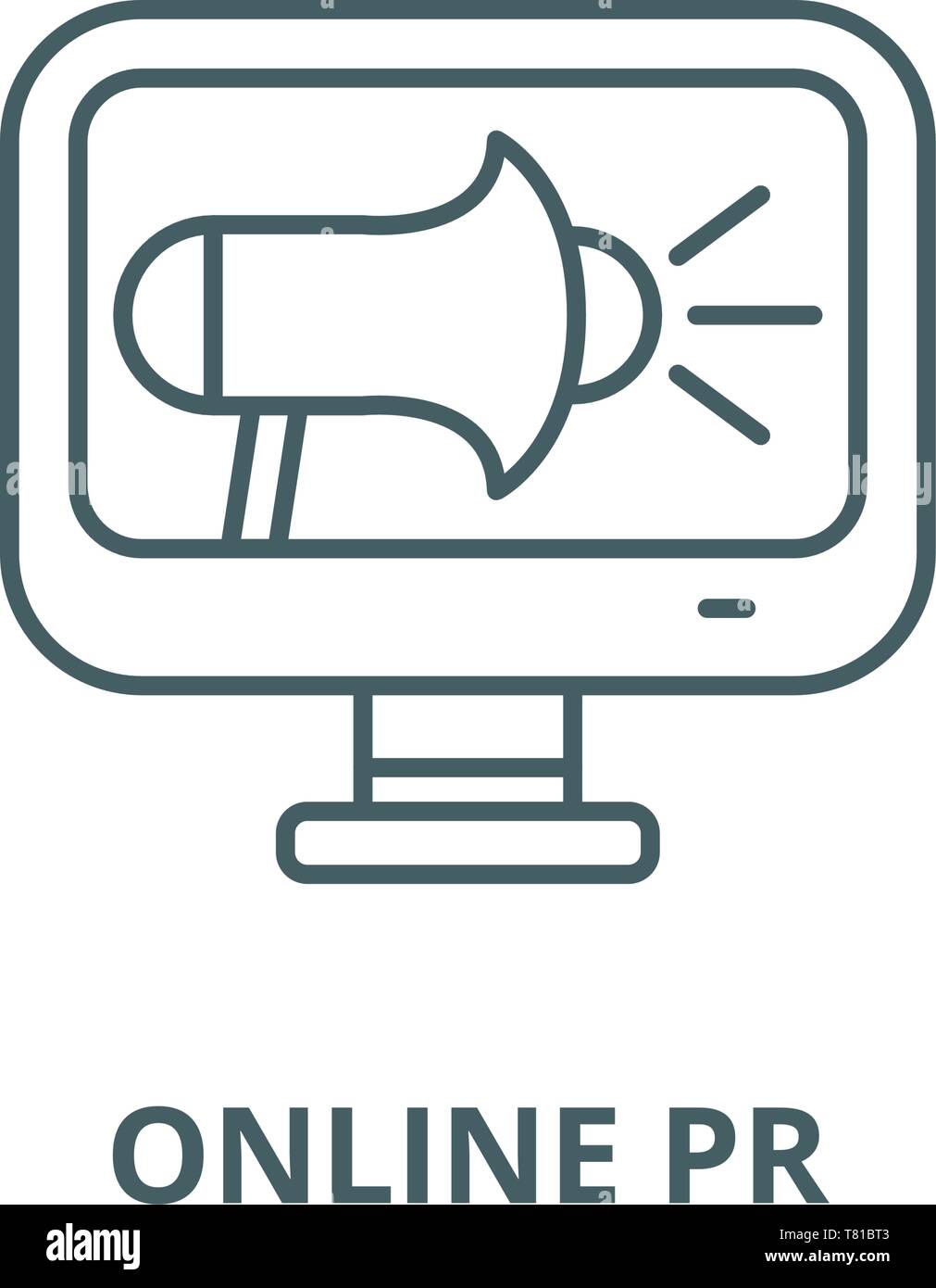 Online pr vector line icon, linear concept, outline sign, symbol Stock ...