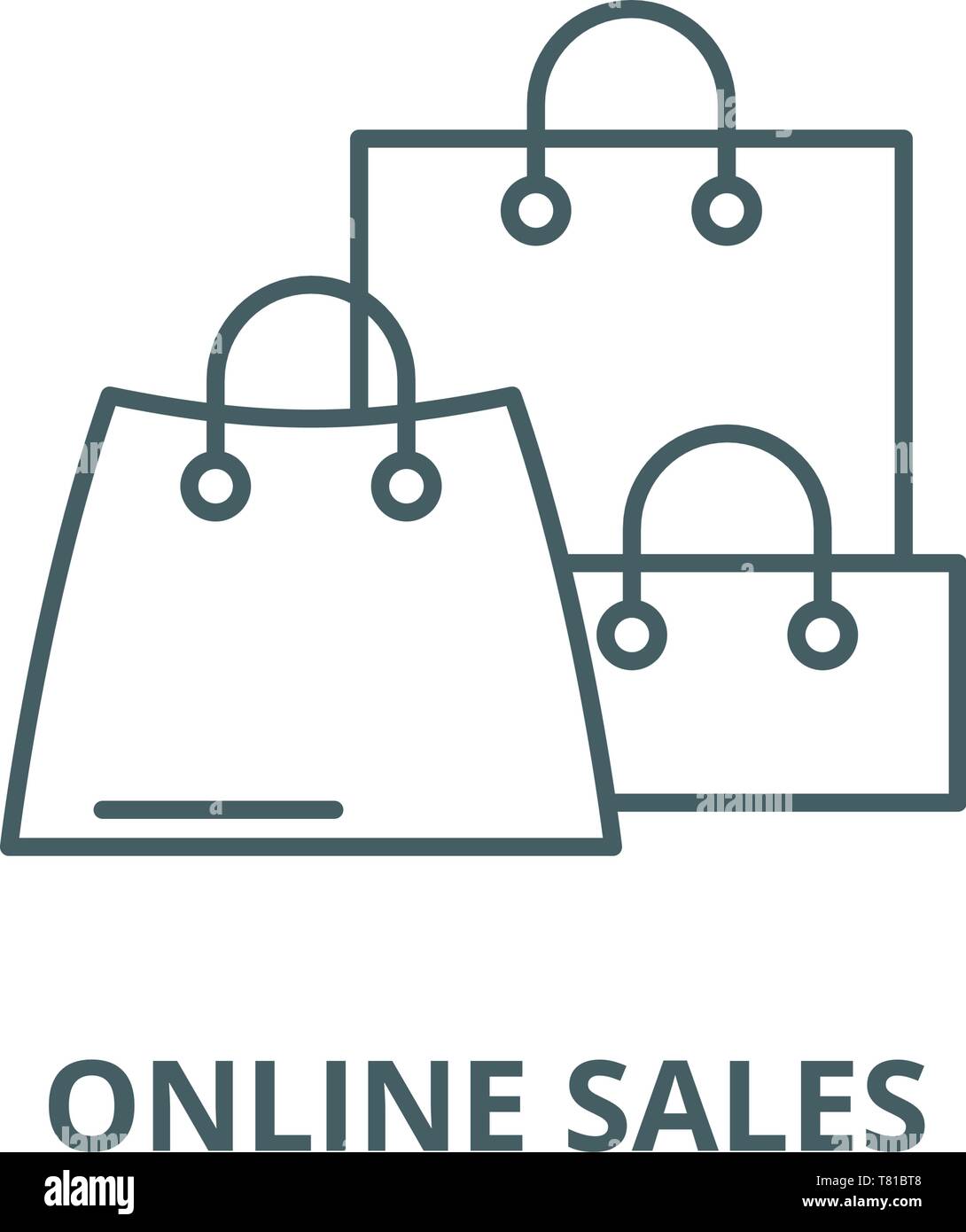 Online sales vector line icon, linear concept, outline sign, symbol ...