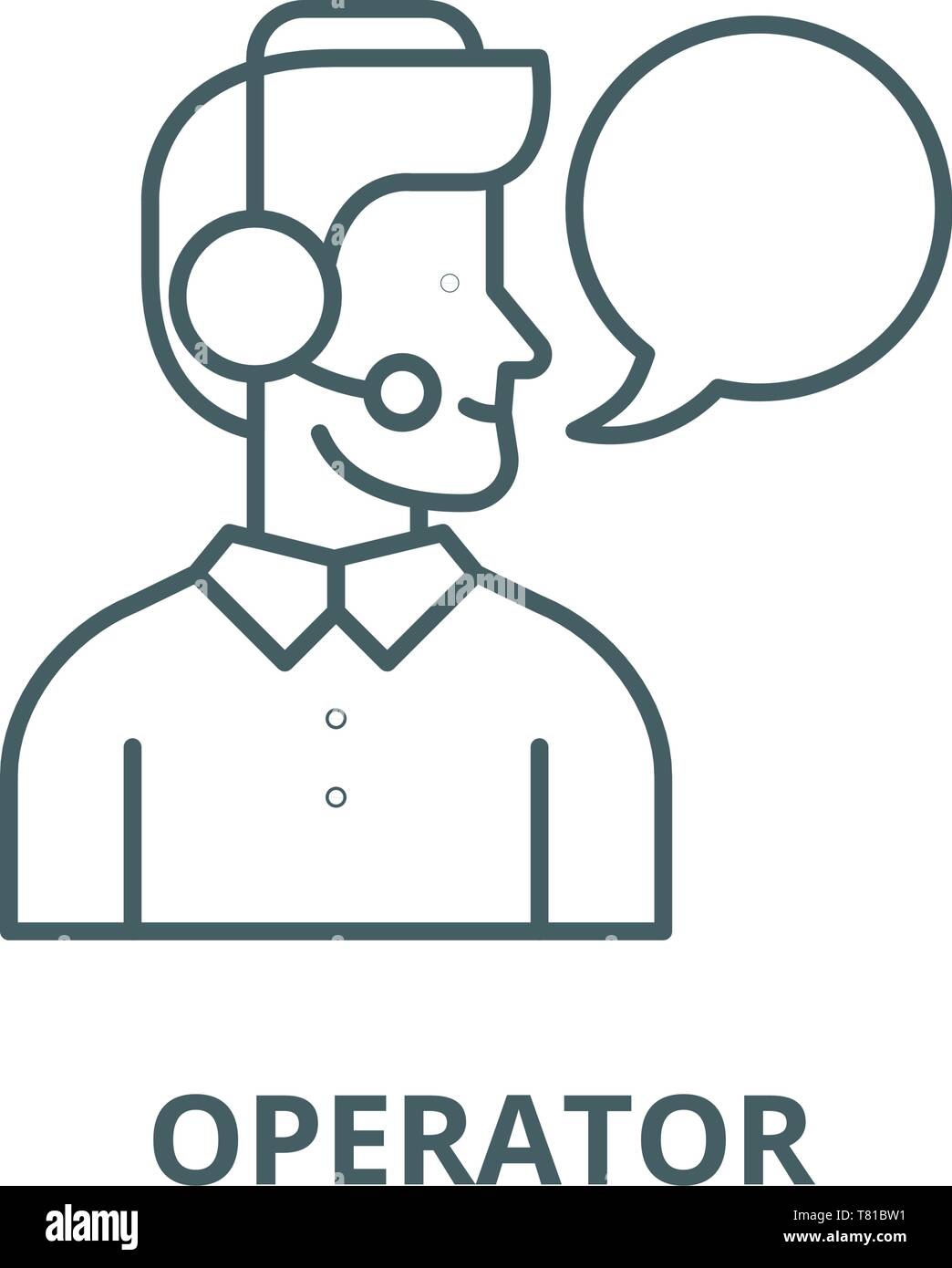 Operator vector line icon, linear concept, outline sign, symbol Stock ...