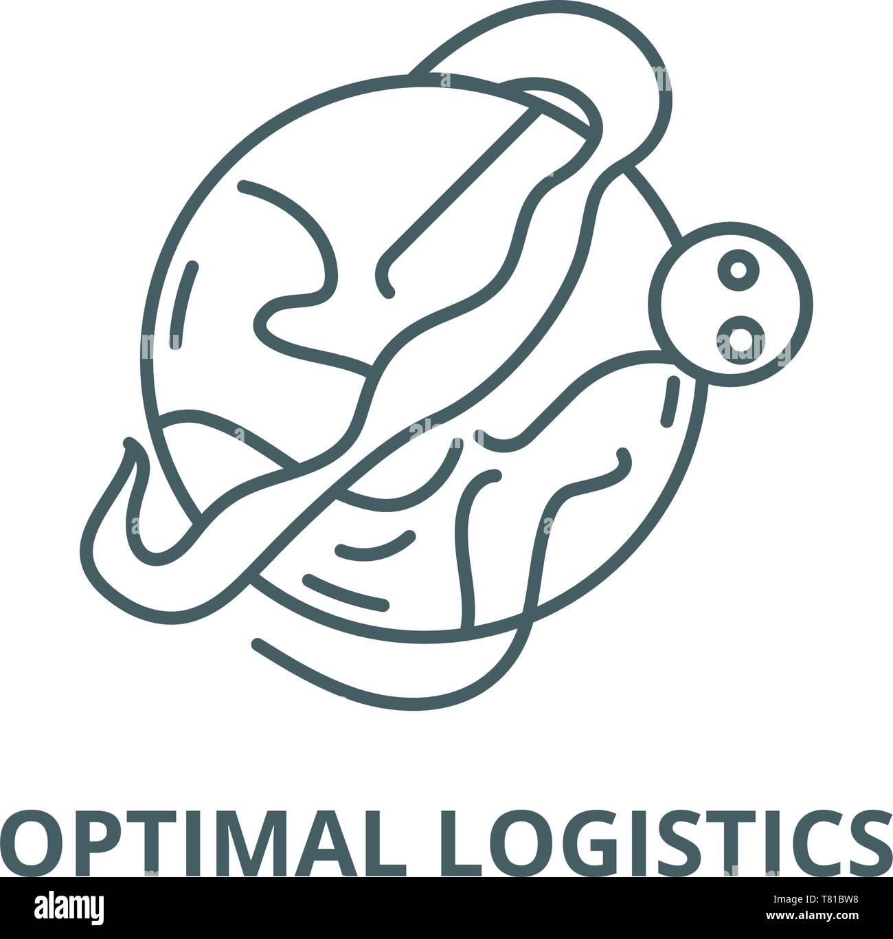 Optimal logistics vector line icon, linear concept, outline sign ...