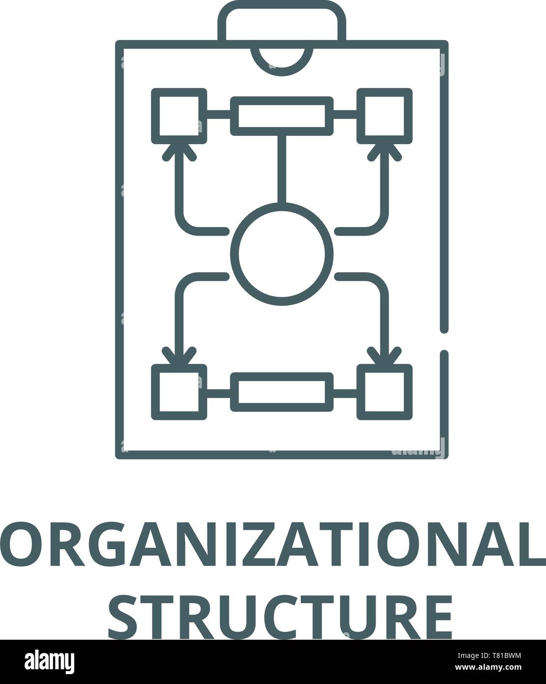 Organizational structure vector line icon, linear concept, outline sign ...